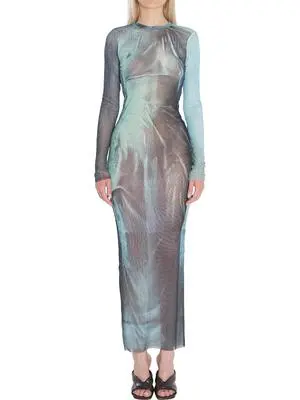 JEAN PAUL GAULTIER JEAN PAUL GAULTIER Water-Print Maxi Dress Blue