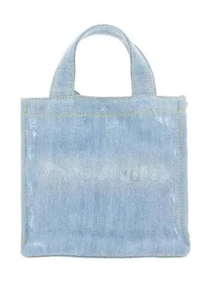 Acne Studios Mini Denim Shopper Bag With Logo - Multicolor