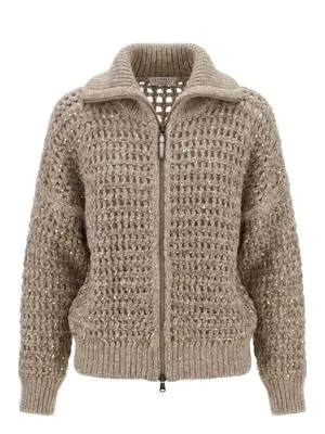 Brunello Cucinelli Wool Zip-up Cardigan - Multicolor