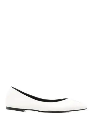 Jacquemus Les Ballerines Ovalo In Two-toned Leather - Black