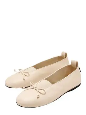 Miu Miu Ivory Nappa Ballerinas - White