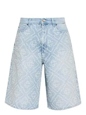 CASABLANCA Casablanca Beaded Monogram Denim Shorts