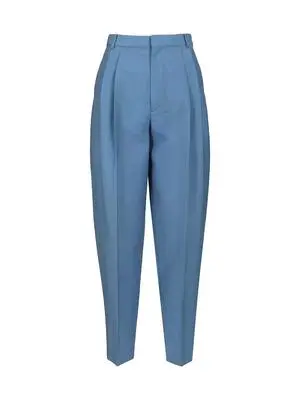 Celine Montauk Trousers In Wool And Mohair - Blue