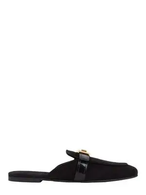 Dolce & Gabbana Suede Logo Mules - Black