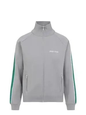 Miu Miu Funnel Neck Track Jacket - Gray