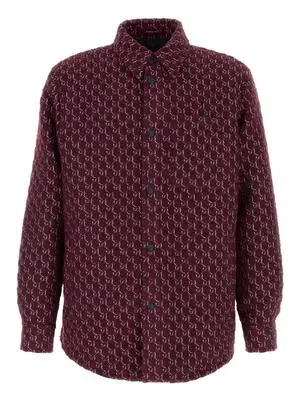 Gucci Burgundy Boucle Padded Shirt - Red