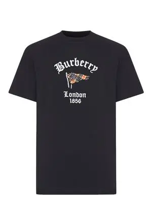Burberry Cotton T-shirt With Front Logo - Black