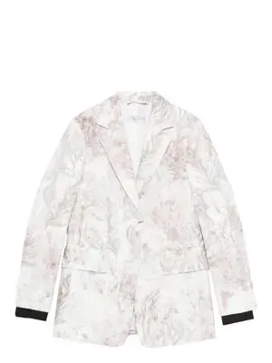 Max Mara Floral Print Silk Blazer - White