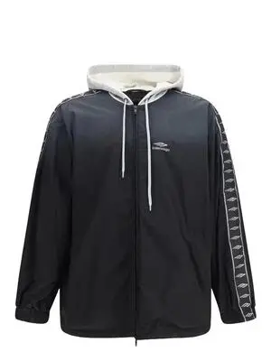 Balenciaga Hooded Zip Up Jacket - Black