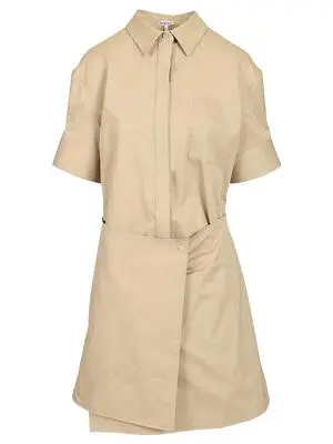 Loewe Cotton And Silk Dress - Cream