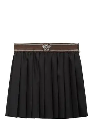 Versace Pleated Wool Skirt - Multicolor
