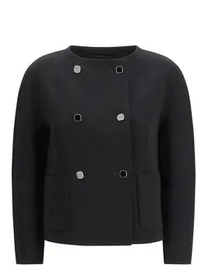 Max Mara Crew Neck Jacket - Black