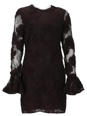 ROTATE BY BIRGER CHRISTENSEN Mini Dress With Floral Details - Brown