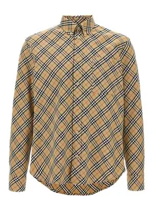 Burberry Check Shirt - Cream