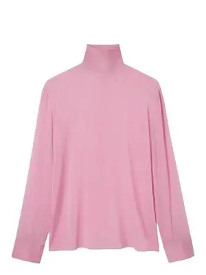 GUCCI GUCCI Silk Stretch Chiffon High Neck Blouse