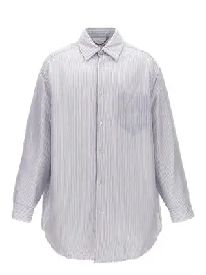 MAISON MARGIELA Striped Shirt Jacket - Blue