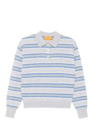Guest In Residence Guest In Residence Women Cashmere Striped Polo Shirt Multicolor