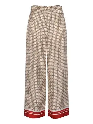 Max Mara Silk Palazzo Trousers - Red