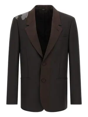 Fendi Crepe Wool Blazer - Brown