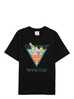 Casablanca T-shirt Con Stampa - Black