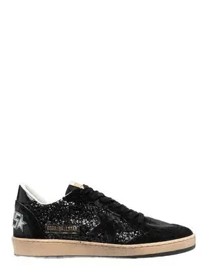 GOLDEN GOOSE Ball-star Suede And Glitter Sneakers - Black