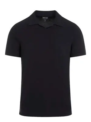 Giorgio Armani Viscose Polo - Blue