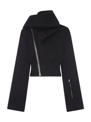 Rick Owens Bomber Scarf Flight In Wool - Black