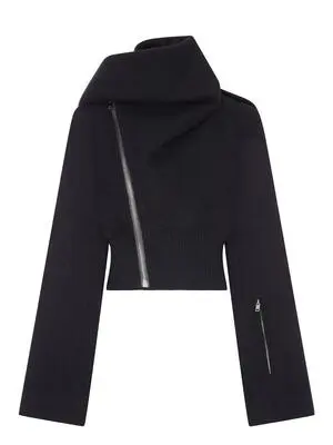Rick Owens Bomber Scarf Flight Jacket - Black