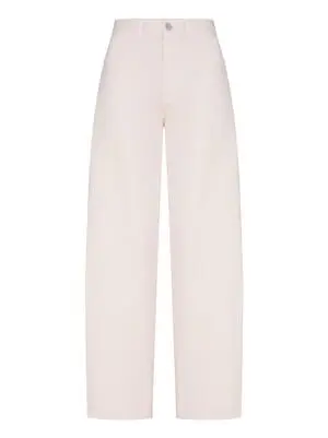 Alaïa Round Cotton Denim Trousers - Pink