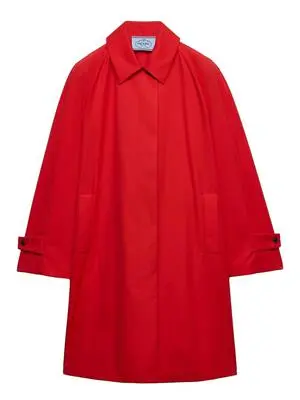 Prada Cotton Gabardine Coat - Red