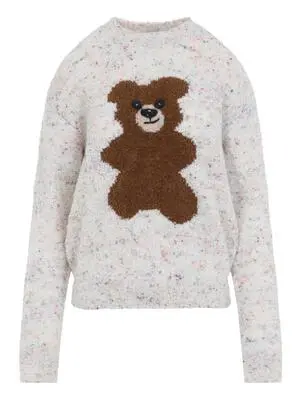 Moschino Bear Intarsia Bouclé Knit Sweater - Multicolor