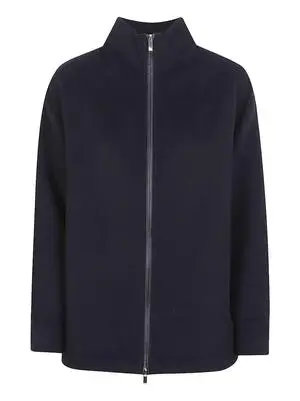 Max Mara Wool And Silk Zip Jacket - Blue