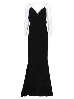 TOM FORD Satin Evening Gown With Chain Embroidery - Black