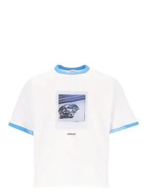 Versace Versace Men Regular-Fit Cotton Jersey T-Shirt With Print White