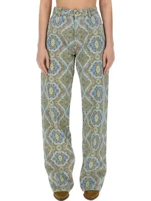 Etro Paisley Print Jeans - Blue