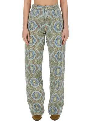 Etro Paisley Print Jeans - Blue