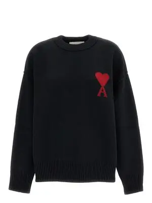 AMI Paris Contrast De Coeur Crewneck Sweater - Multicolor