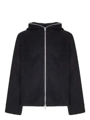 Our Legacy Full Zip Wool Hoodie - Black