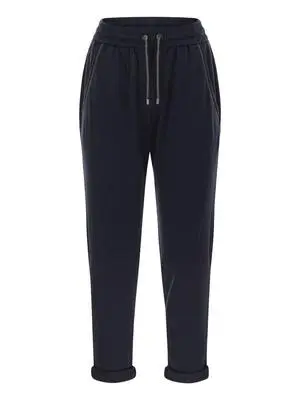 Brunello Cucinelli Cotton And Silk Trousers - Multicolor