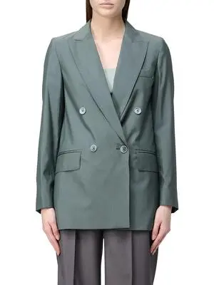 Max Mara Double-breasted Wool And Silk Blazer - Green