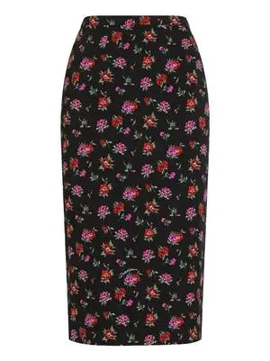 Dolce & Gabbana Floral Print Silk Straight Skirt - Multicolor