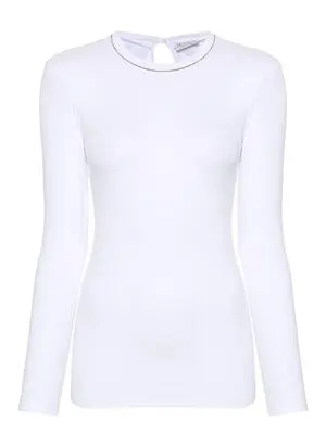 Brunello Cucinelli Beaded Trim Crewneck Pullover - Multicolor