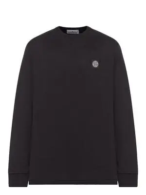 Stone Island Long Sleeve T-shirt With Compass Patch - Black