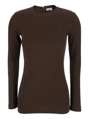 Brunello Cucinelli Cotton Crewneck Sweater - Multicolor