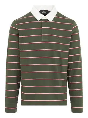Etro L/s Striped Polo - Green