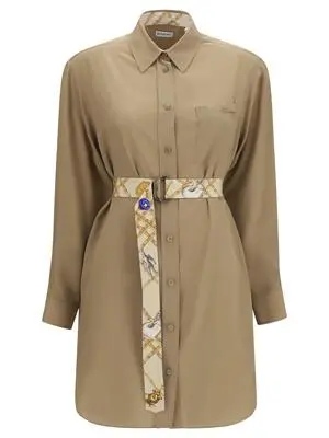 Burberry Silk Crêpe De Chine Shirt Dress - Cream