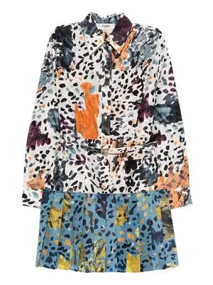 Fendi Falena Print Silk Dress - Multicolor