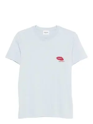 Isabel Marant Étoile Cotton Lip Motif Short Sleeve T-shirt - Multicolor