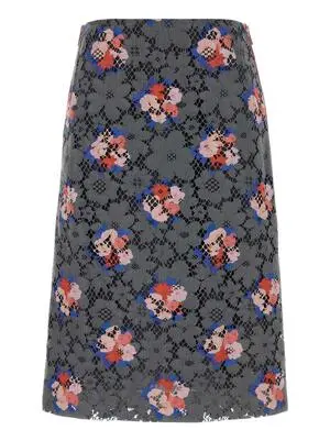 Fendi FENDI Printed Lace Skirt Multicolor