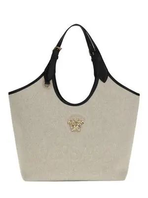 VERSACE VERSACE Fabric And Calf Leather Tote Bag